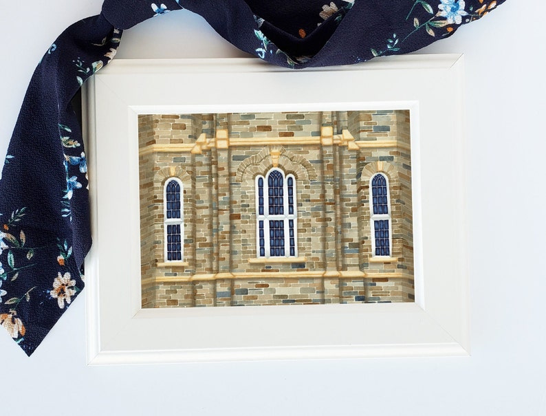 ORIGINAL Logan Utah LDS Temple Stained Glass Watercolor LDS - Etsy