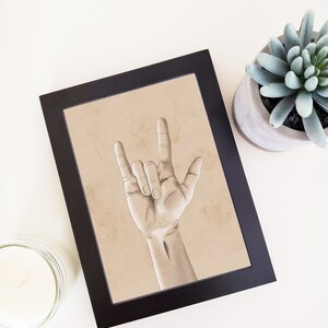 Christ Signing I Love You ASL Watercolor Art Print, Jesus Christ Saying ...