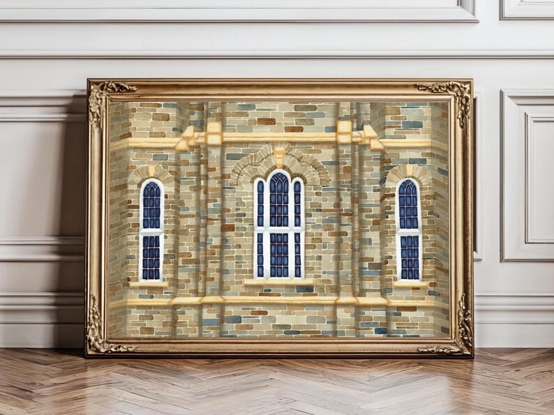 Logan, Utah LDS Temple Stained Glass Watercolor Print LDS Temple ...