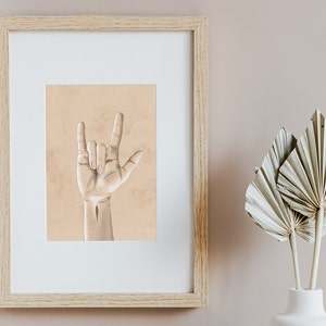 Christ Signing I Love You ASL Watercolor Art Print, Jesus Christ Saying ...