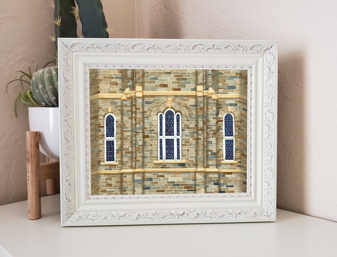 Logan, Utah LDS Temple Stained Glass Watercolor Print LDS Temple ...