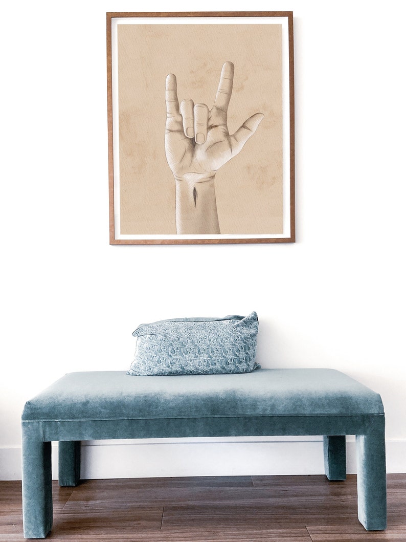 Christ Signing I Love You ASL Watercolor Art Print, Jesus Christ Saying ...