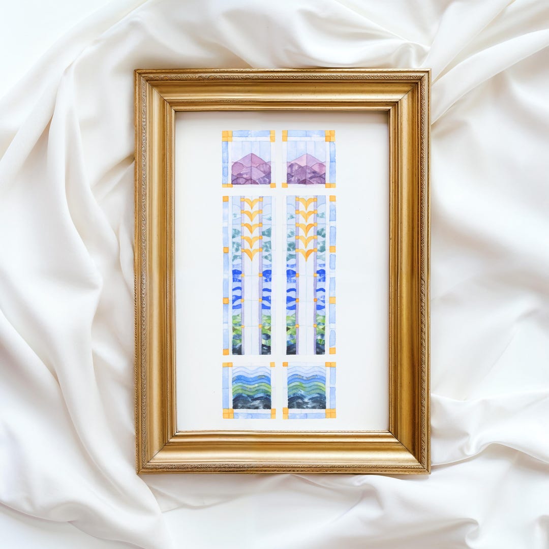 Saratoga Springs, Utah LDS Temple Stained Glass Window Watercolor Art ...