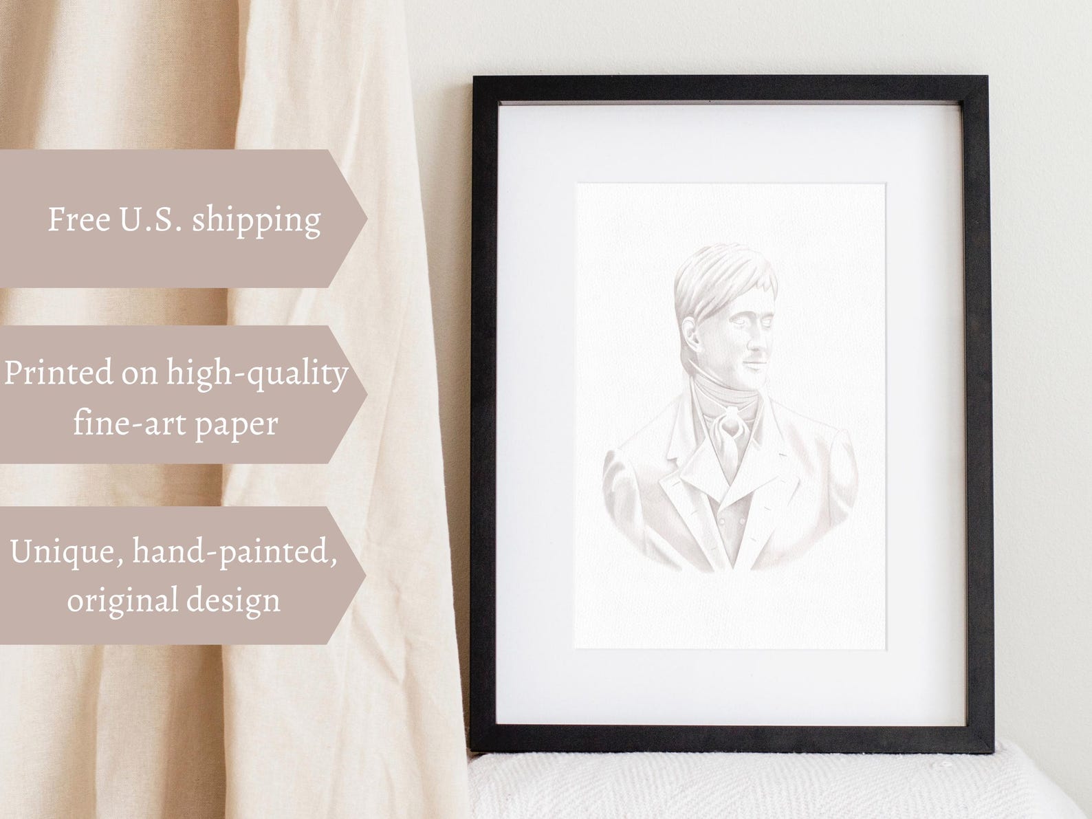 Pride & Prejudice Mr Darcy Elizabeth Bennet Bust Statue Watercolor Art ...