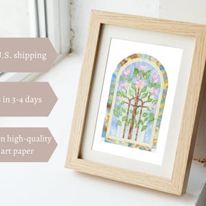 Layton, Utah LDS Temple Stained Glass Window Watercolor Art Print, LDS ...