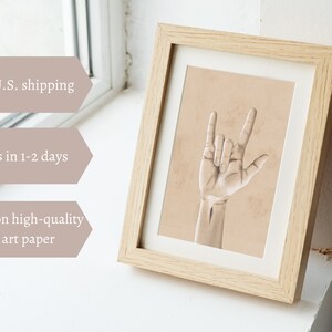 Christ Signing I Love You ASL Watercolor Art Print, Jesus Christ Saying ...