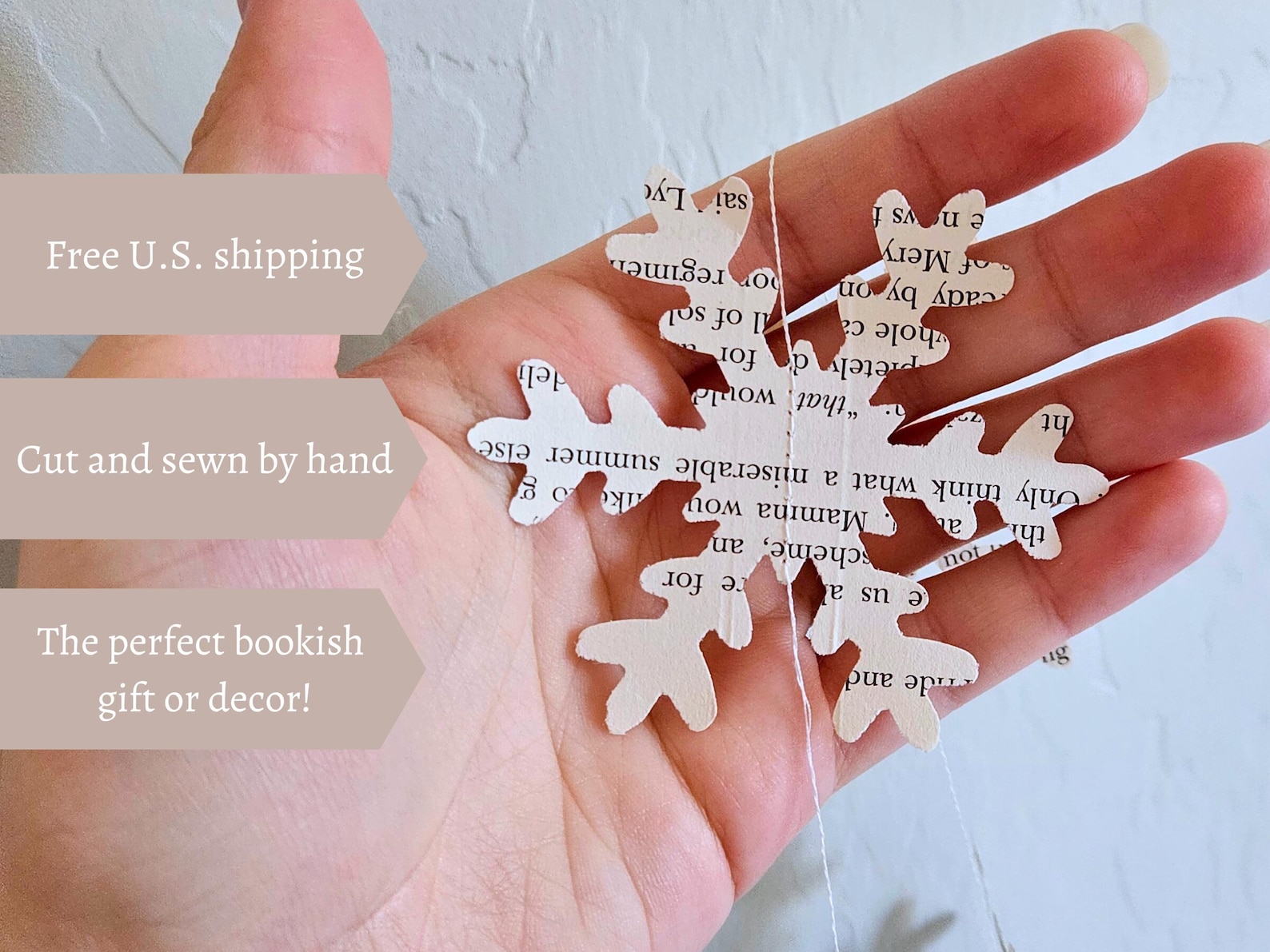 Book Page Garland, Pride and Prejudice, Upcycled Book Page Christmas ...