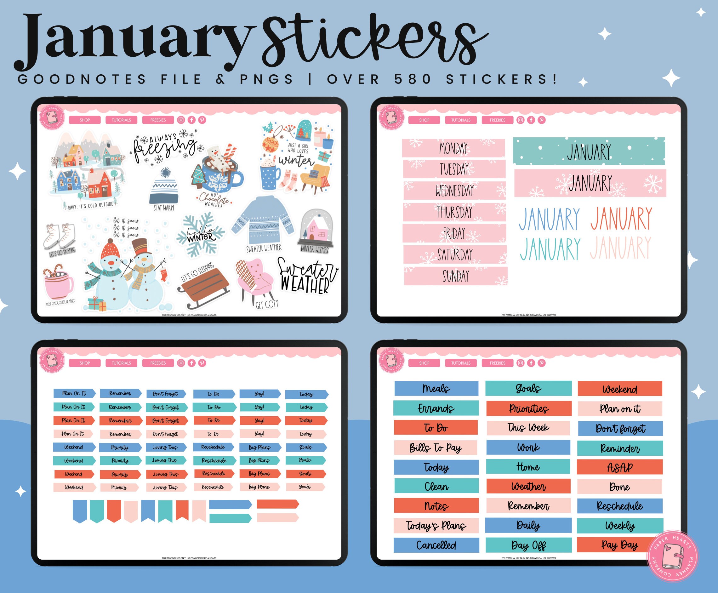 January 2023 Digital Planner Stickers | Digital Stickers | Goodnotes ...