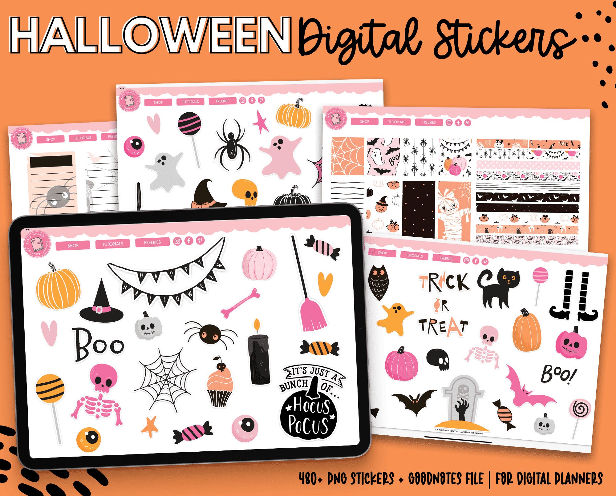 Halloween Digital Planner Stickers Goodnotes Stickers - Etsy