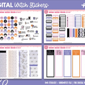 Halloween Digital Stickers Witch Digital Stickers Spooky - Etsy