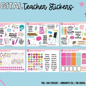 Digital Teacher Stickers | Goodnotes Teacher Stickers | Teacher PNG ...