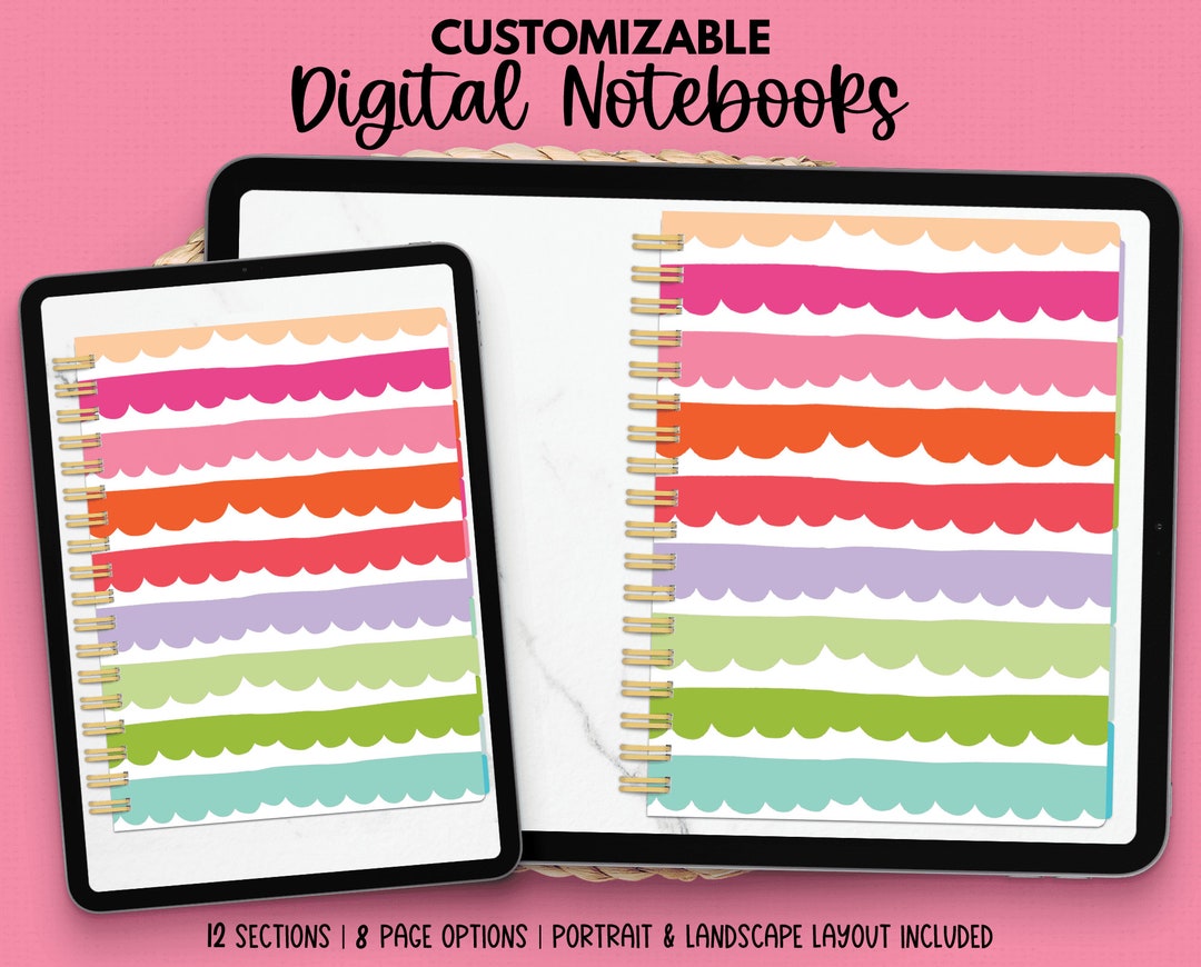 Rainbow Digital Notebook | Rainbow Digital Journal | Digital Notebook ...