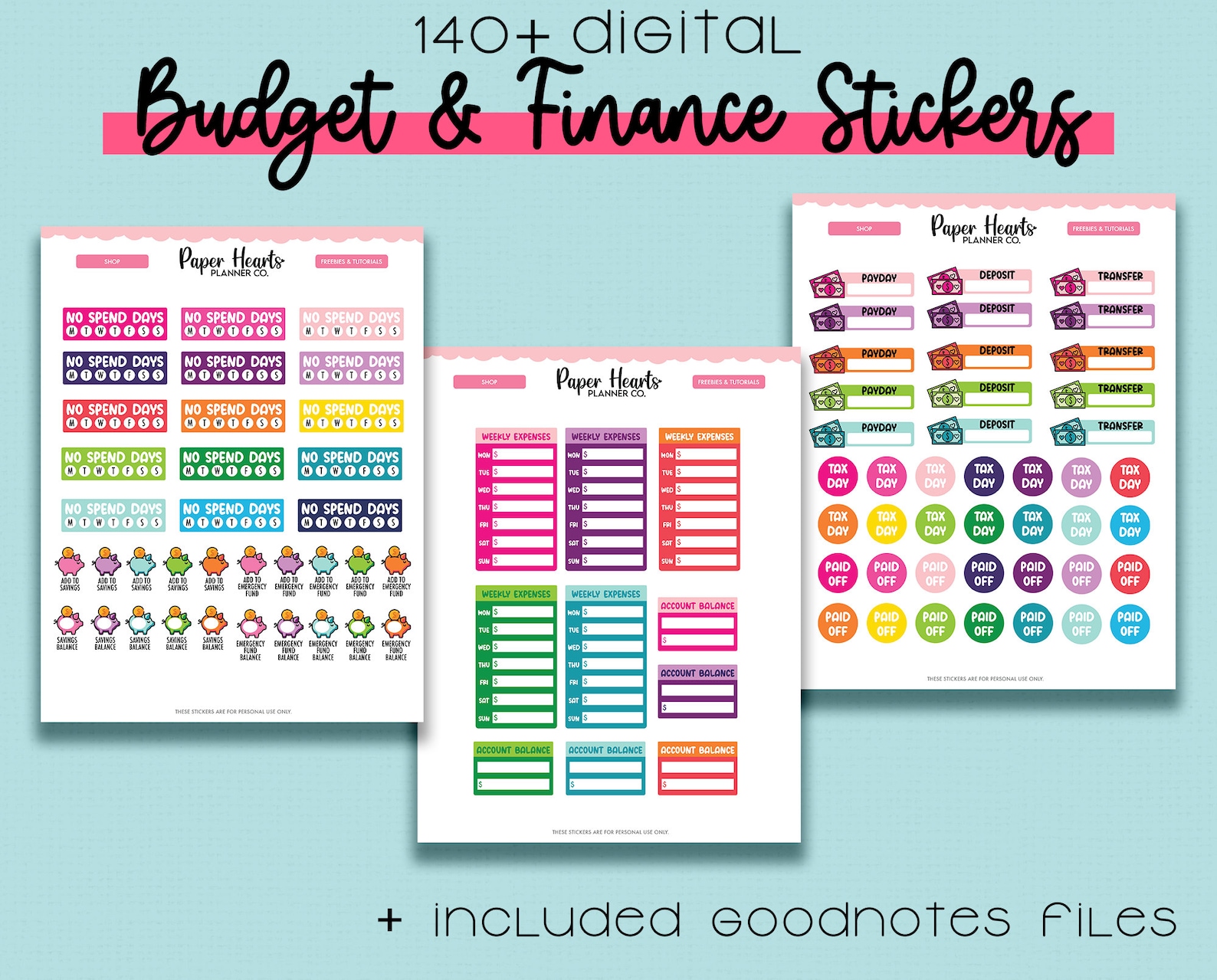 Budget Digital Stickers Finance Digital Stickers Goodnotes - Etsy UK