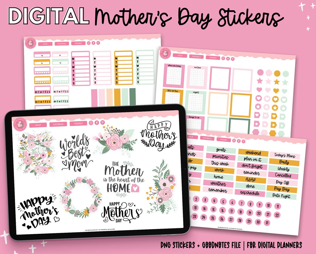 Mother's Day Stickers Digital Stickers Goodnotes Stickers - Etsy