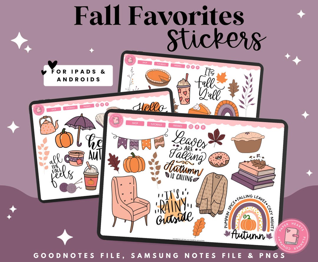 September Stickers | Fall Stickers | Digital Stickers | Goodnotes ...