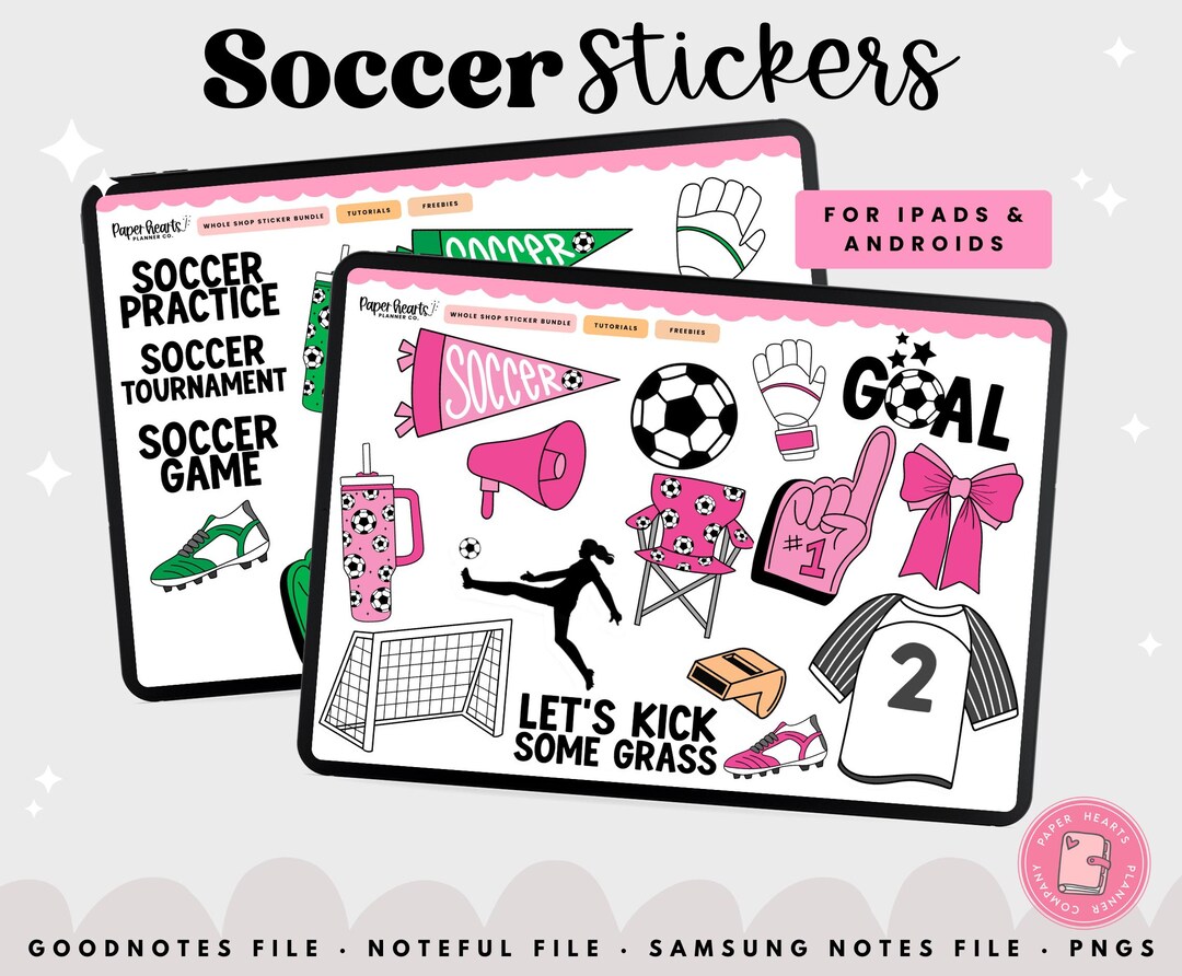 Soccer Stickers, Digital Soccer Stickers, Goodnotes Soccer Stickers ...