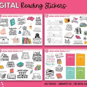 Reading Digital Stickers | Book Stickers | Reading Tracker | Goodnotes ...