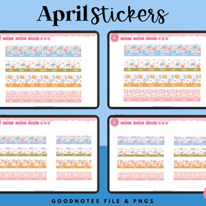 April Blooms Stickers | Spring Digital Stickers | Goodnotes Stickers ...