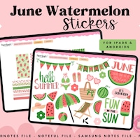 Summer Digital Stickers, Summer Stickers, Seasonal Digital Stickers ...