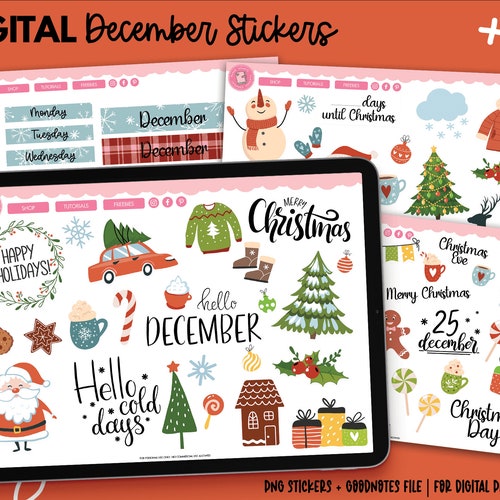 DECEMBER MONTHLY KIT Digital Stickers December Goodnotes - Etsy