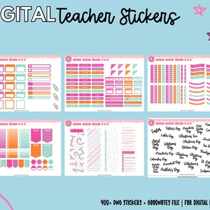 Digital Teacher Stickers | Goodnotes Teacher Stickers | Teacher PNG ...