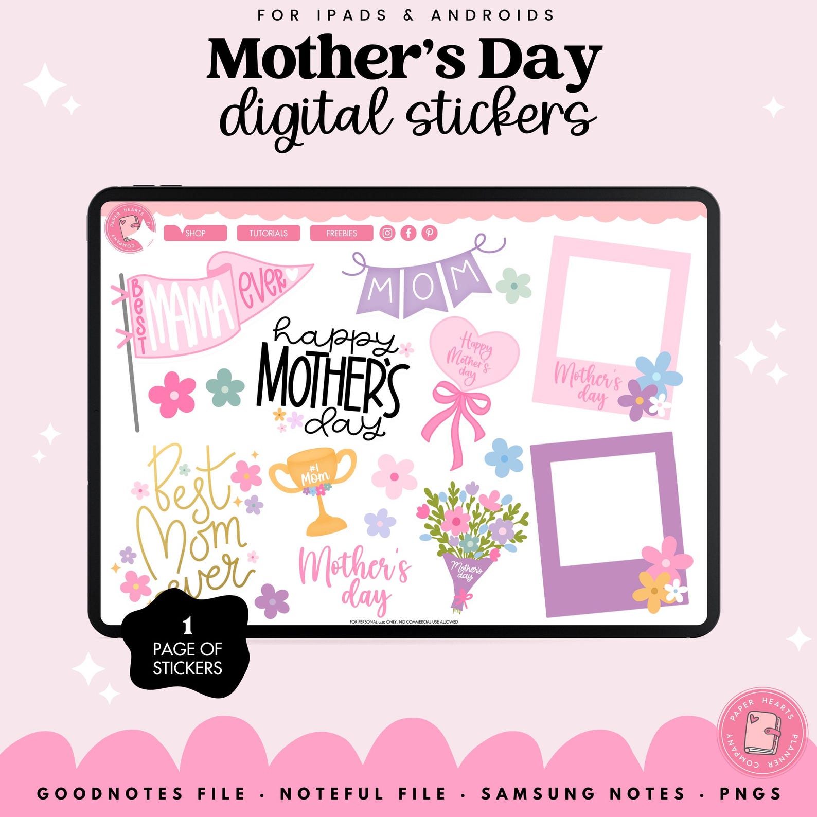 Mother's Day Stickers | Digital Stickers | Goodnotes Stickers - Etsy