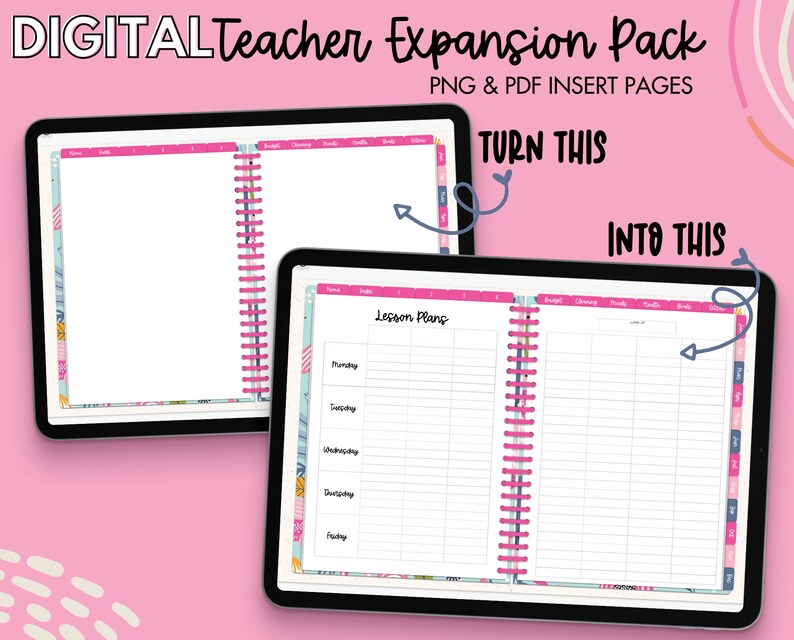 Teacher Planning Pages Digital Inserts for Digital Planners - Etsy