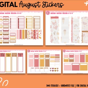 August Stickers | Monthly Sticker Kit | Goodnotes Stickers | PNG ...
