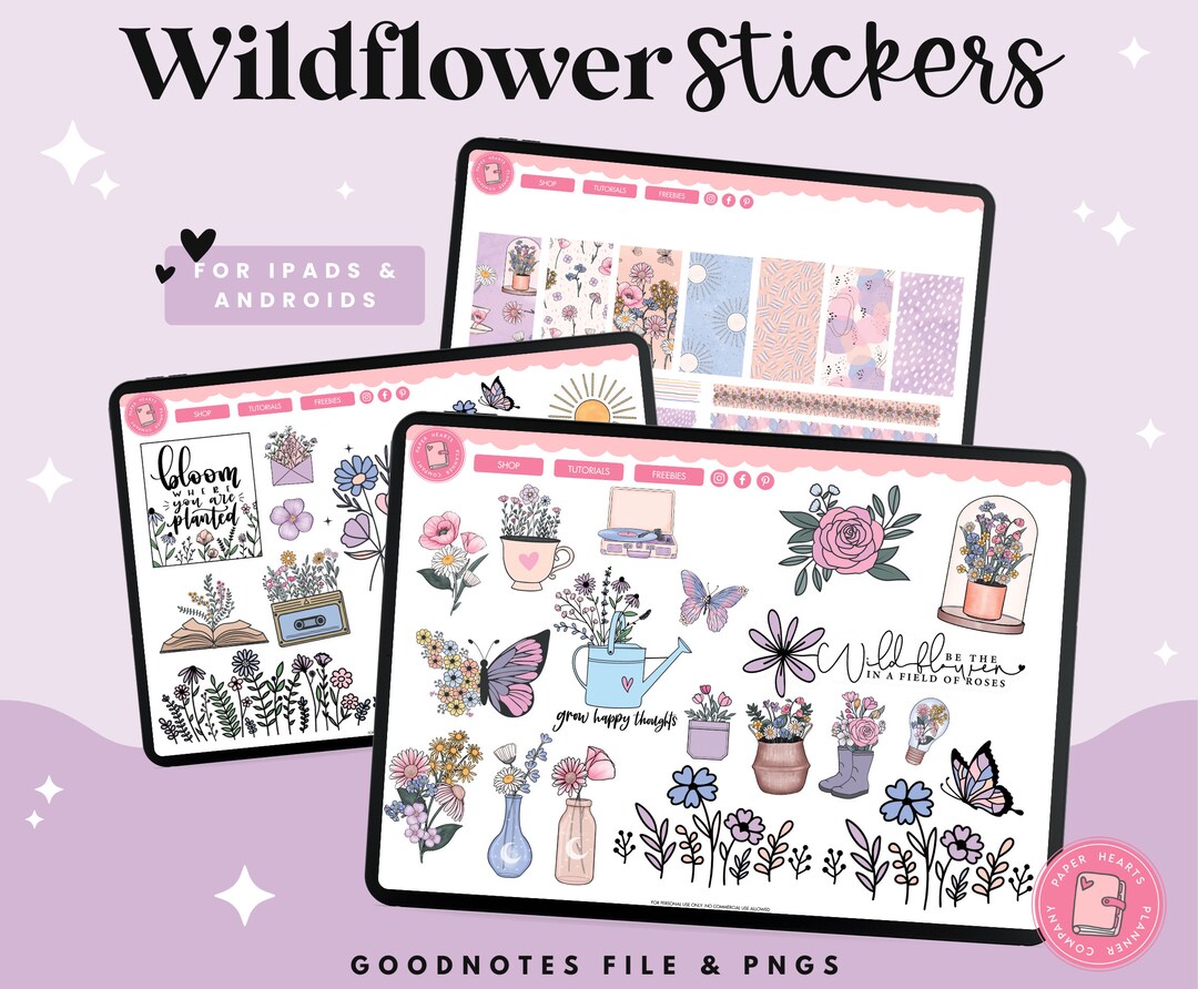 Digital Planner Stickers | Wildflower Digital Stickers | Digital ...