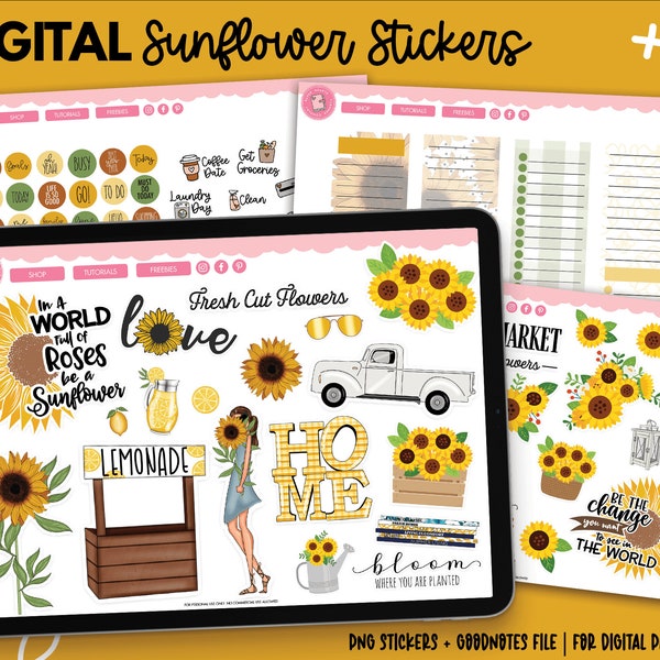 Sunflower Stickers - Etsy