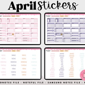April Stickers, Easter Stickers, Spring Stickers, Digital Stickers ...