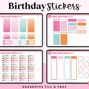 Birthday Digital Stickers | Birthday Party Digital Stickers | Goodnotes ...
