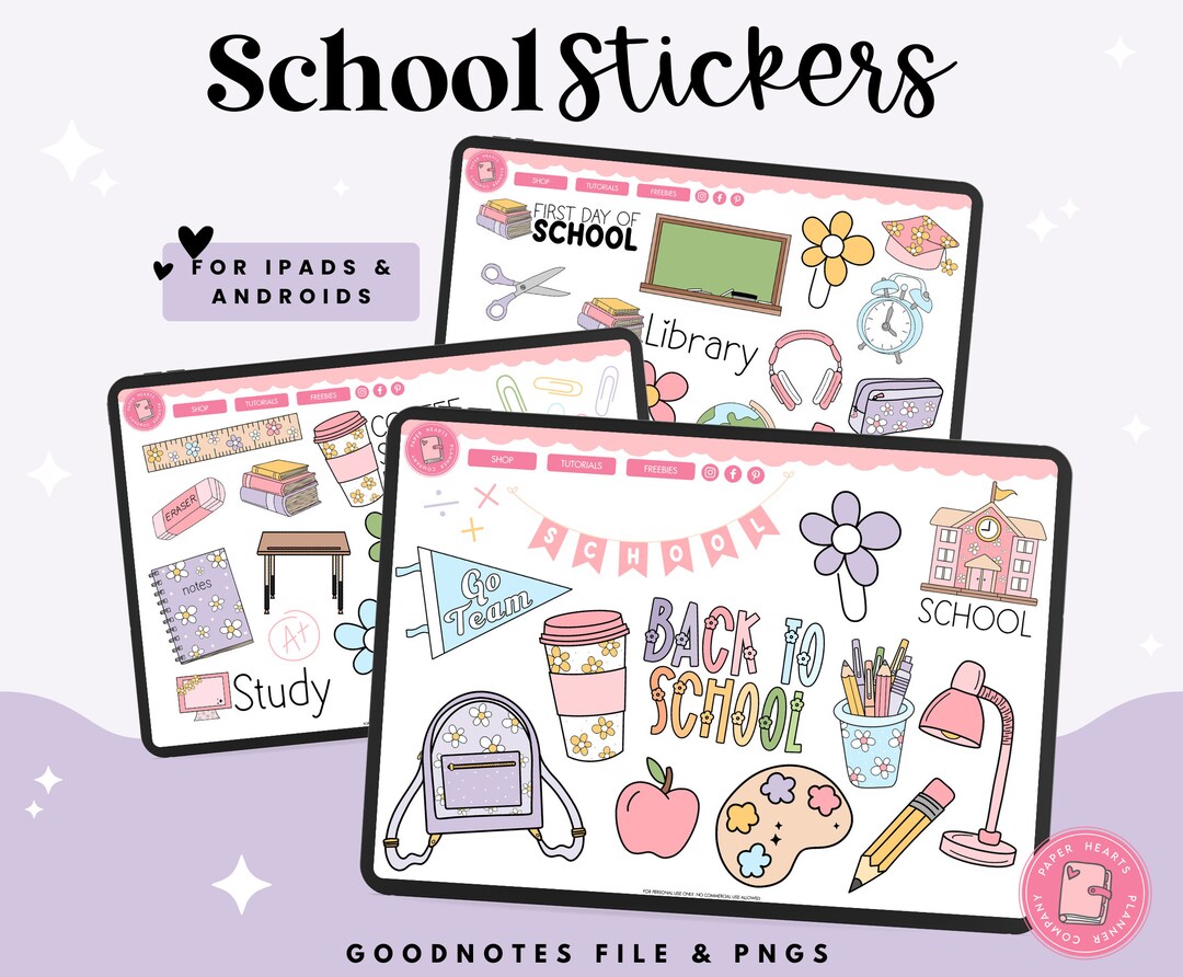 School Digital Stickers, Back to School, Teacher Stickers, Goodnotes ...