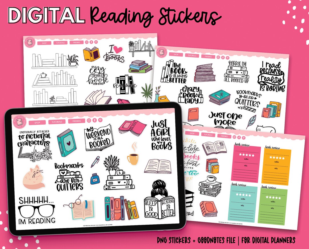 Reading Digital Stickers | Book Stickers | Reading Tracker | Goodnotes ...