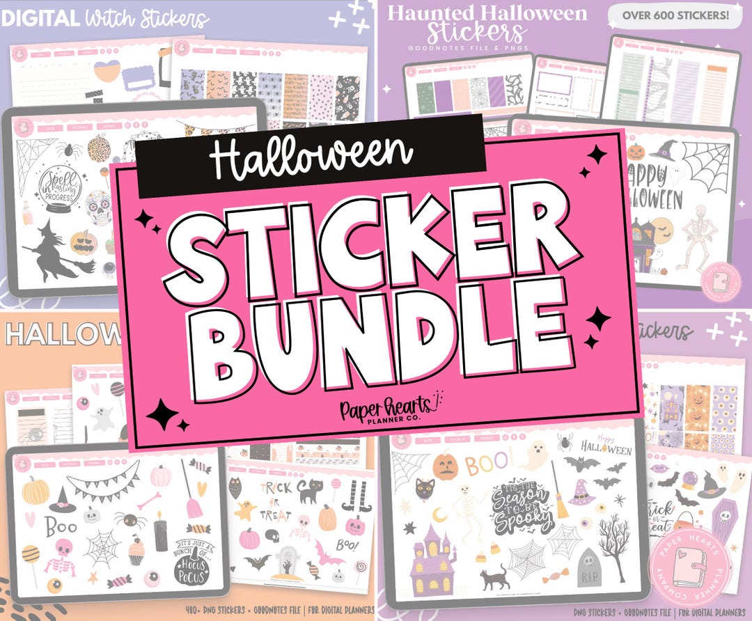 Halloween Digital Stickers Bundle | Halloween Stickers | October ...