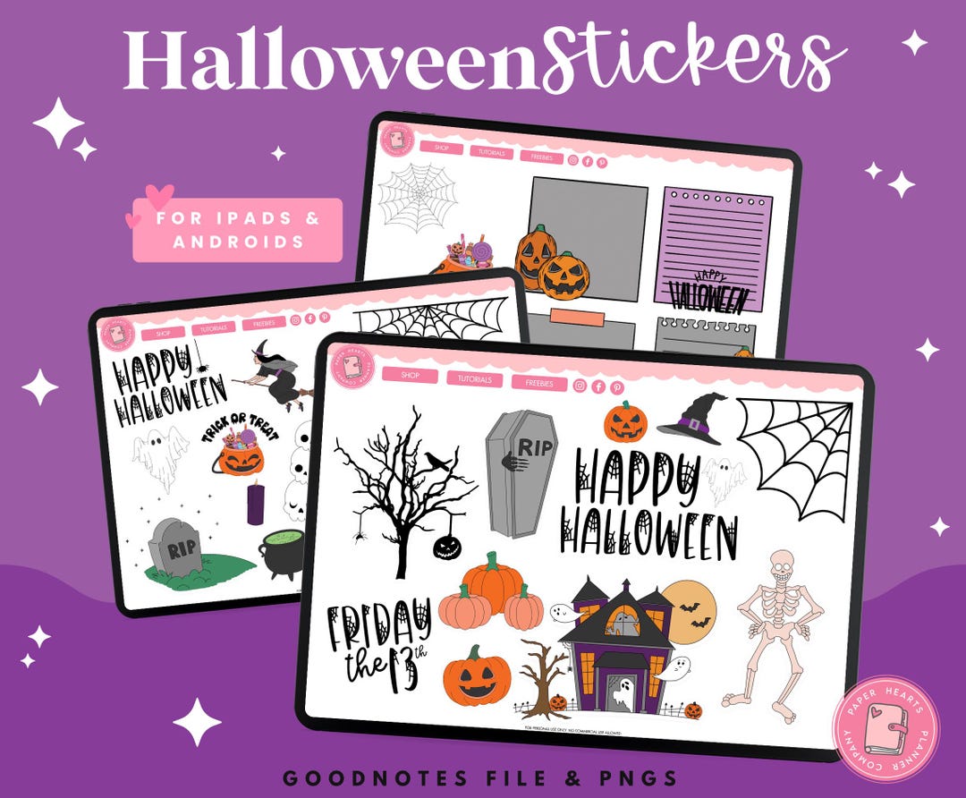 Halloween Stickers | Digital Stickers | Goodnotes Stickers | iPad ...