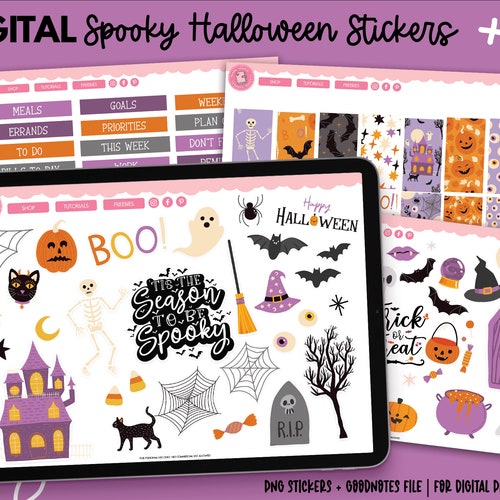 Spooky Halloween Stickers Digital Stickers Goodnotes - Etsy