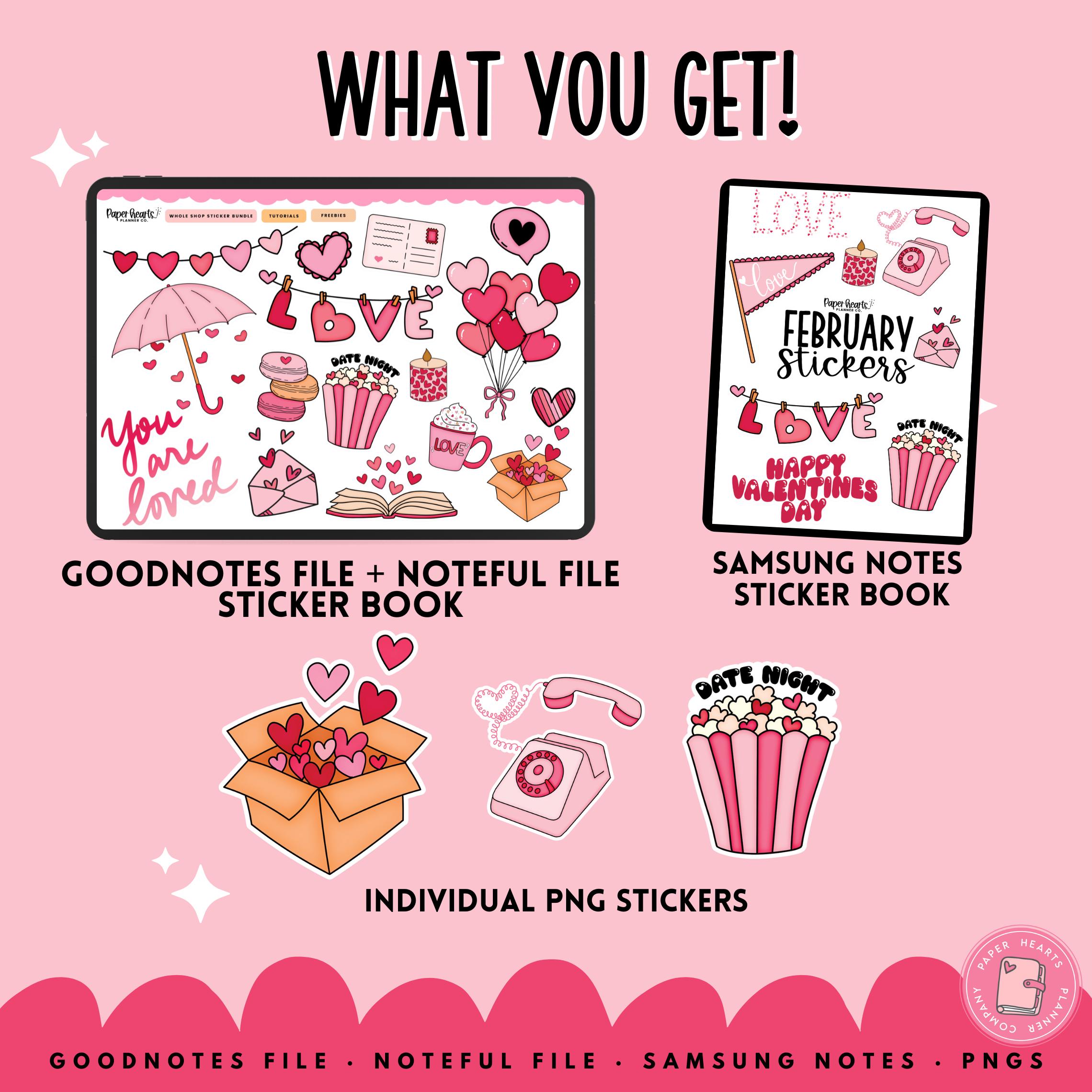 February Stickers, Valentine's Day Stickers, Love Stickers, Holiday ...