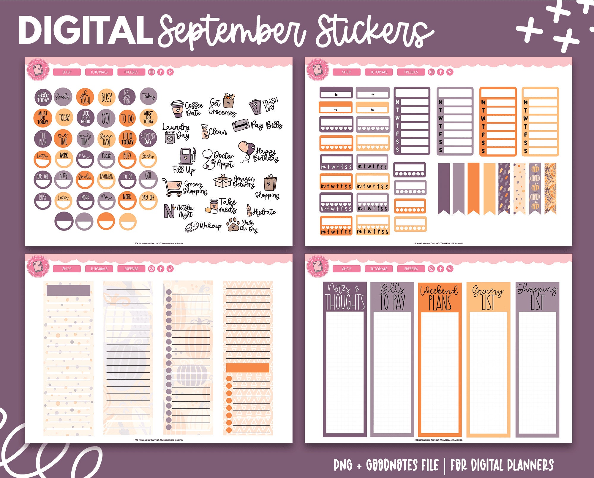 September Stickers Digital Stickers Goodnotes Stickers - Etsy