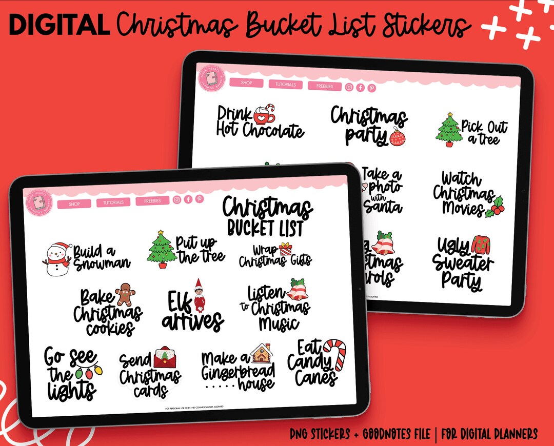 Christmas List Stickers | Bucket List Stickers | Goodnotes Stickers ...