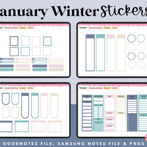 January Stickers, Winter Stickers, Digital Planner Stickers, Goodnotes ...