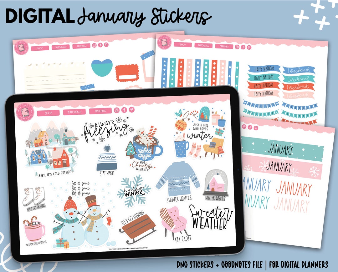 January 2023 Digital Planner Stickers Digital Stickers - Etsy