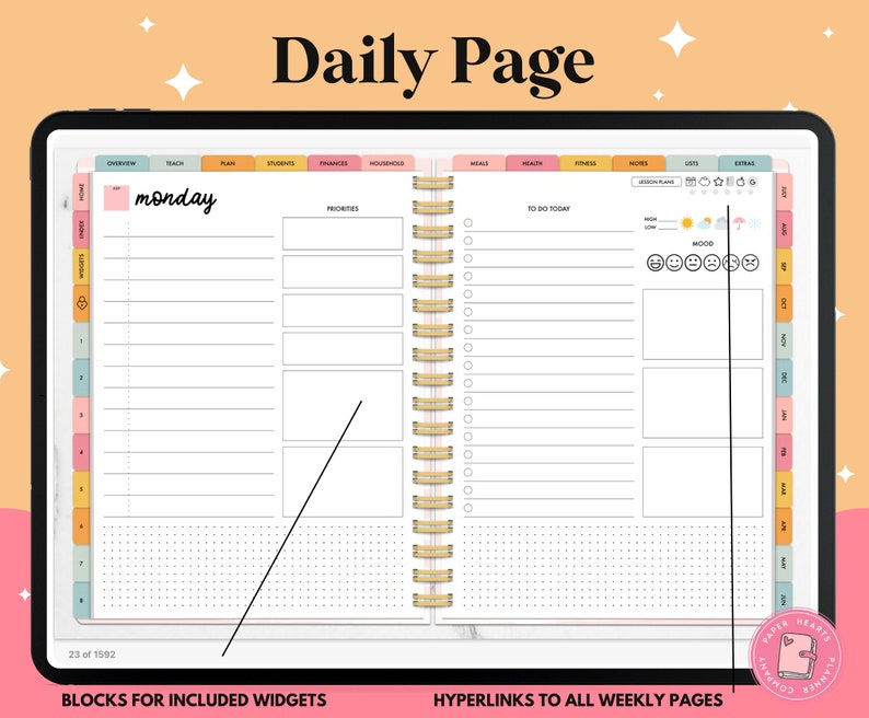 Digital Teacher Planner | Undated Teacher Planner | Goodnotes Planner ...