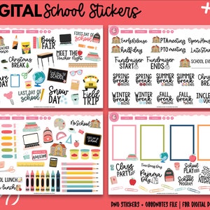 School Stickers Digital Stickers Goodnotes Stickers PNG Stickers - Etsy