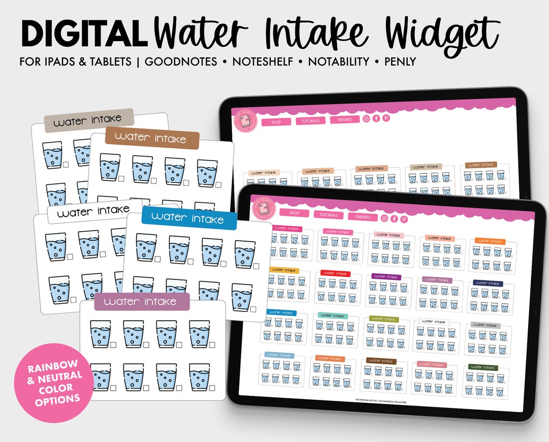 Water Intake Widgets | Digital Water Intake Widget | Water Tracking ...