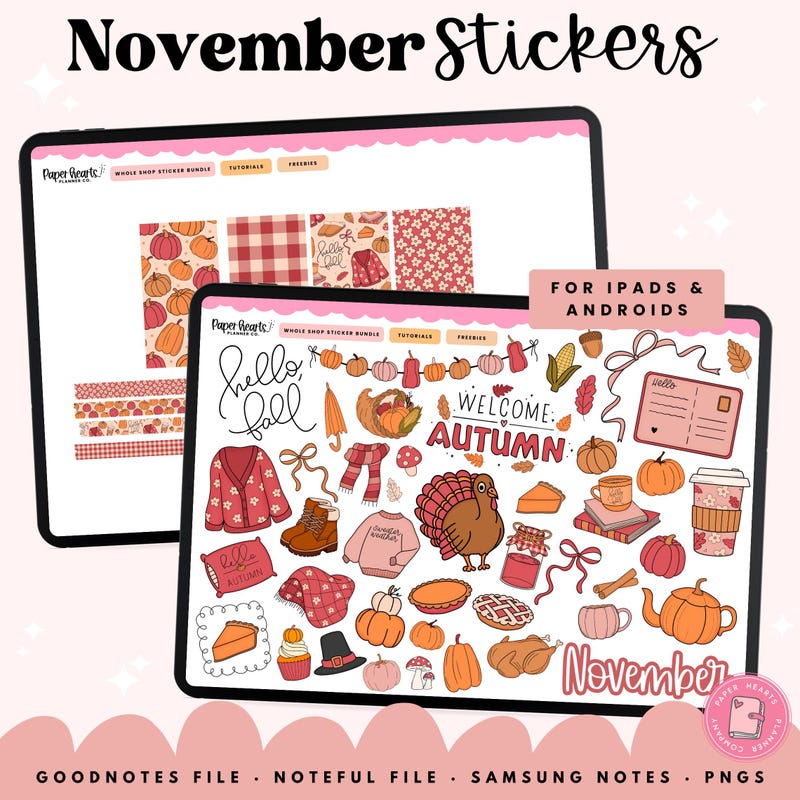 November Stickers Journal - Etsy