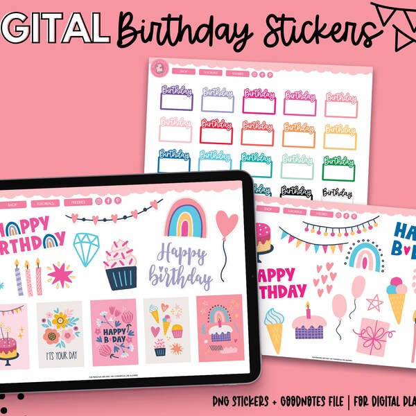 Birthday Stickers - Etsy