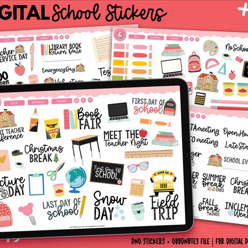 Back to School Digital Stickers Goodnotes PNG Files of Study - Etsy