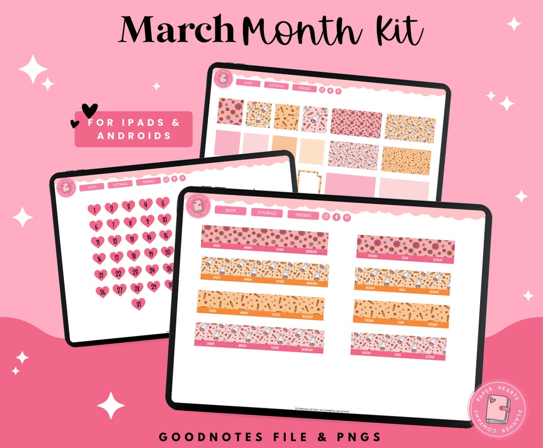 March Stickers | Easter Stickers | Month Kit Stickers | Goodnotes ...