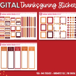 Thanksgiving Stickers Digital Thanksgiving Sticker Set Goodnotes ...